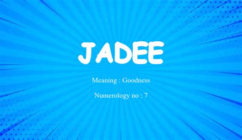 Jadee Name Meaning