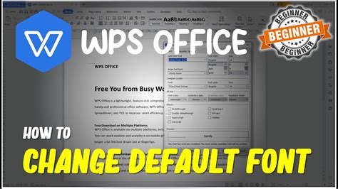 WPS Office How To Change Default Font YouTube