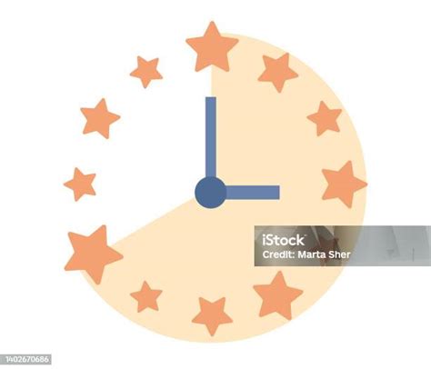 잠자기 시간 아이콘입니다 별 기호가있는 시계 수면 조절 좋은 꿈꾸세요 시간 관리 개념 건강한 라이프 스타일 벡터 플랫 일러스트 레이 션 생체 시계에 대한 스톡 벡터 아트 및