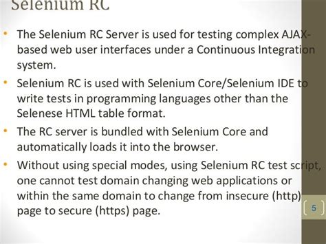 Selenium Rc Overview