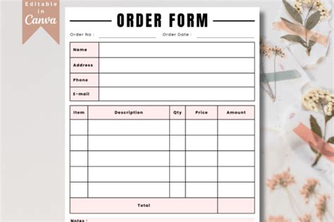 Printable Order Form Graphic By The Grateful Studio Creative Fabrica