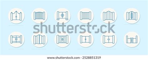 Gate Designs Set Various Types Gates Stock Vector Royalty Free
