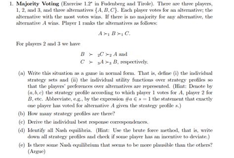 Solved Game Theory Problem This Is A Problem I Need To Solve For My