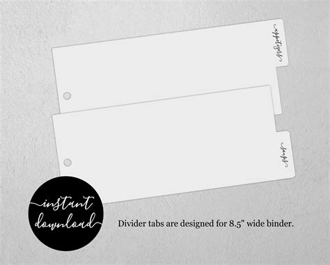 Binder Dividers Template