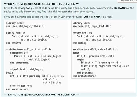 Solved Do Not Use Quartus Or Questa For This
