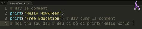 Cách ghi chú trong Python How Kteam