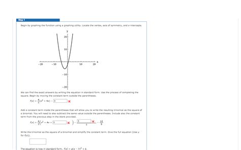 Solved Step 1 Begin By Graphing The Function Using A