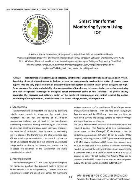 Pdf Smart Transformer Monitoring System Using Iot Dokumen Tips