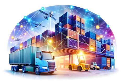 3d Ai Enhanced Supply Chain Concept As A Dynamic Abstract Digital Art