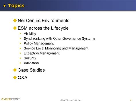 bringing visibility and control to net centric systems