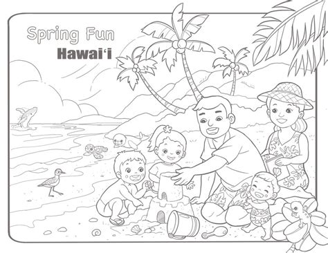 Hawaii Beach Coloring Pages Surfboards On The Beach Near The Palm