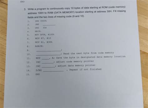 Solved End 3 Write A Program To Continuously Copy 10 Bytes
