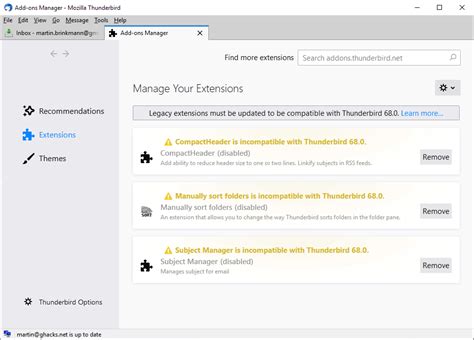 Thunderbird 68 0 Is Out Major Email Client Update Ghacks Tech News