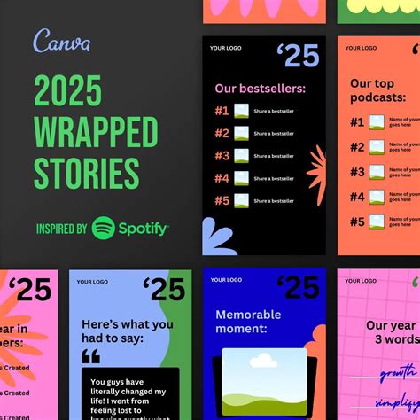 2025 Spotify Wrapped Templates Canva In 2025 Instagram Story