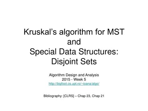Ppt Kruskals Algorithm For Minimum Spanning Tree Mst Design Powerpoint Presentation Id