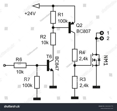 Technical Schematic Diagram Of Analog Electronic Device Vector Drawing