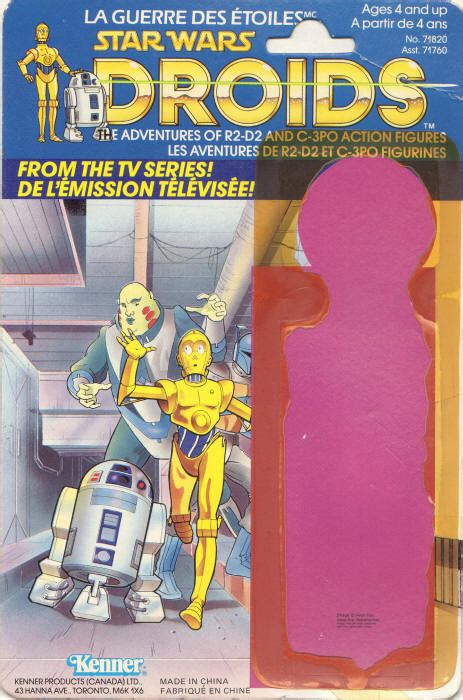Star Wars Canadian Droids Cartoon Series Action Figure Card Back