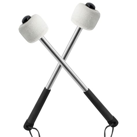 Luomorgo 2 Pcs Marching Bass Drum Mallets Wool Felt Drum
