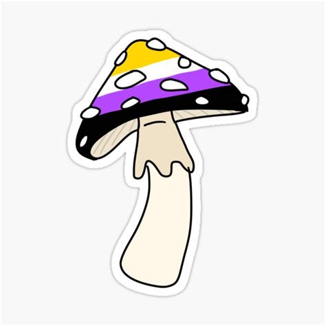 Nonbinary Mushroom Sticker For Sale By Rattybabelukas Redbubble