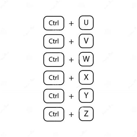 键盘快捷键ctrl U V Y W Z X 粘贴符号 剪切标记 关闭选项卡符号 Eps Ten 库存例证 插画 包括有 家庭 快速 165640072