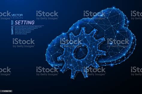 기어 코그 기호 클라우드 스토리지의 추상 다각형 빛 디자인 0명에 대한 스톡 벡터 아트 및 기타 이미지 0명 3차원 형태