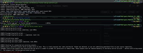 conflicting outputs were detected · issue 36 · mkobuolys flutter design patterns · github