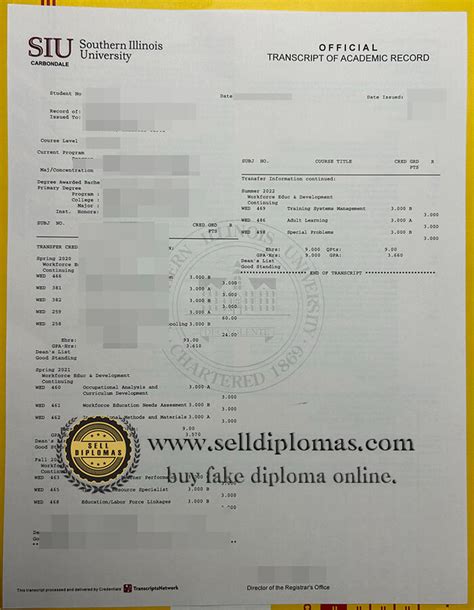 Make Fake Southern Illinois University Transcript