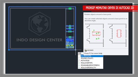 Prinsip Cara Memutar Objek Rotate Di Autocad Belajar Dasar Autocad