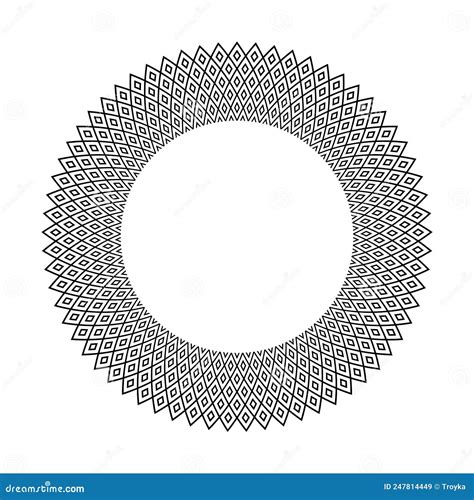 Abstract Geometric Circle Pattern For Decorative Round Frame Stock Vector Illustration Of