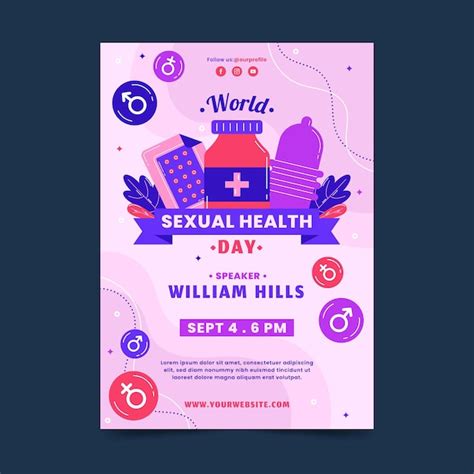Free Vector Flat World Sexual Health Day Vertical Flyer Template