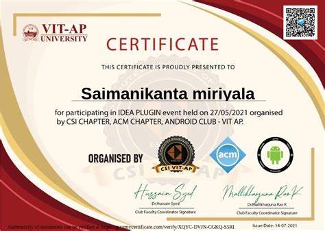 Miriyala Sai Manikanta On Linkedin Hey Its My 1st Certificate I Had Participated In Idea