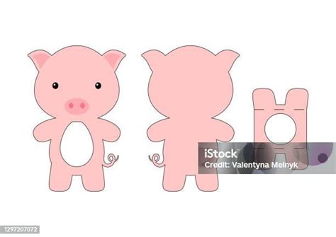 귀여운 다이 컷 돼지 초콜릿 계란 홀더 템플릿 부활절 달걀소매 종이 상자 인쇄 가능한 색상 구성표입니다 레이저 절단 벡터 템플릿 격리된 벡터 패키징 디자인