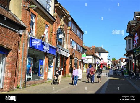 Pedestrianised High Street Leatherhead Surrey England United Stock