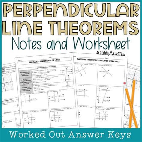 Perpendicular Line Theorems And Proofs Notes And Worksheet For Geometry