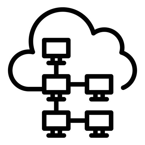 Computer Network Data Cloud Icon Outline Style 15688795 Vector Art At Vecteezy