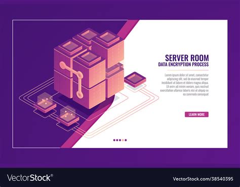 Server Room Data Transmission Datacenter Vector Image