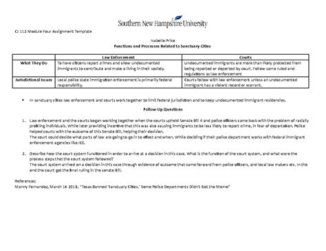 CJ 112 Module Four Assignment Complete CJ 112 Module Four Assignment Template Isabelle Price