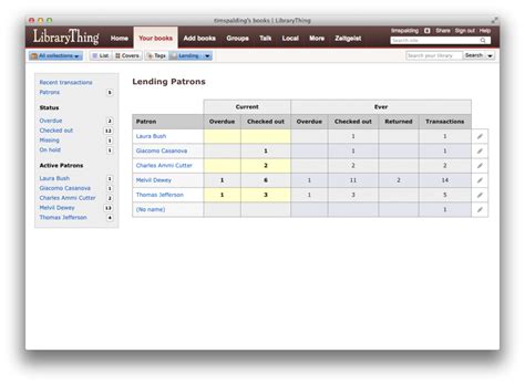 New Feature Lending Aka Circulation” The Librarything Blog