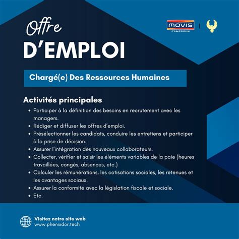 Emploi Cameroun Job Rh Offredemploi Phenixdor Ressourceshumaines