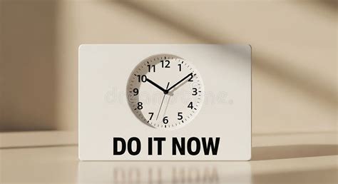 Motivational Clock With Do It Now Reminder Stock Illustration