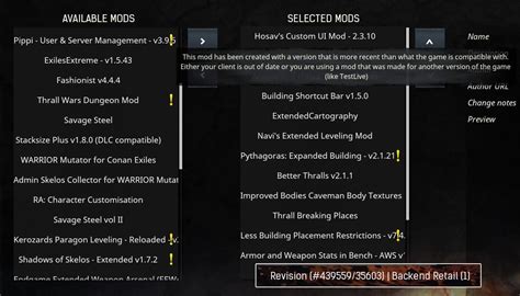 mod version mismatch gonna break your game r conanexiles