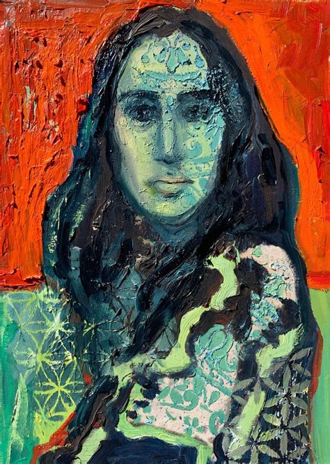 Ece Gauer Eastern Promise 2022 Oil On Paper Red And Green