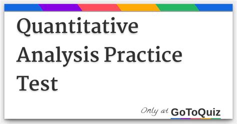 Quantitative Analysis Practice Test Study And Review