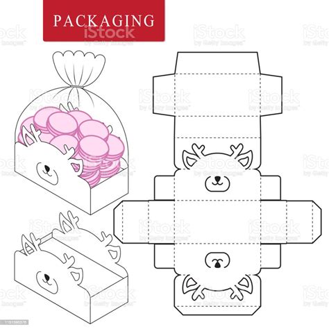 빵집에 대 한 패키지입니다 벡터 일러스트 레이 션의 상자 패키지 템플릿 고립 된 흰색 소매 모의 최대 감자 칩에 대한 스톡 벡터 아트 및 기타 이미지 Istock
