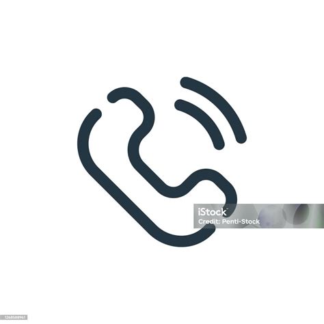 흰색 배경에서 격리된 벡터 아이콘을 호출합니다 개요 웹 사이트 디자인 및 모바일 응용 프로그램 개발을위한 얇은 라인 콜 아이콘