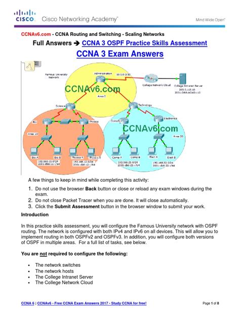 Scaling Networks Version 600 Scan Ospf Practice Skills Assessment Pt Answers Download