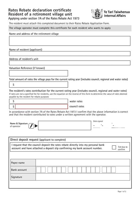 Retirement Village Declaration Certificate Fill And Sign Online With