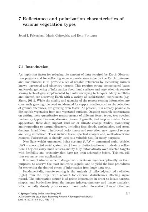 Pdf Reflectance And Polarization Characteristics Of Various