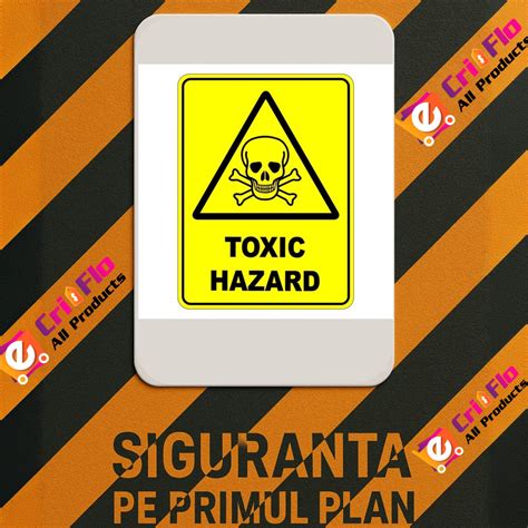 ⚠️ Indicatoare 🛑 Indicator Toxic Hazard Warning Safety Sign Sticker
