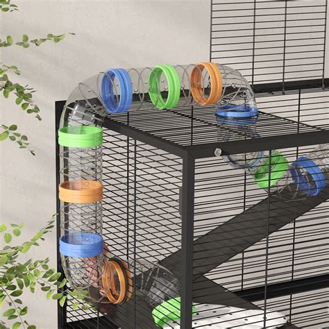 Pawhut 5 Tier Large Hamster Cage With Storage Shelf
